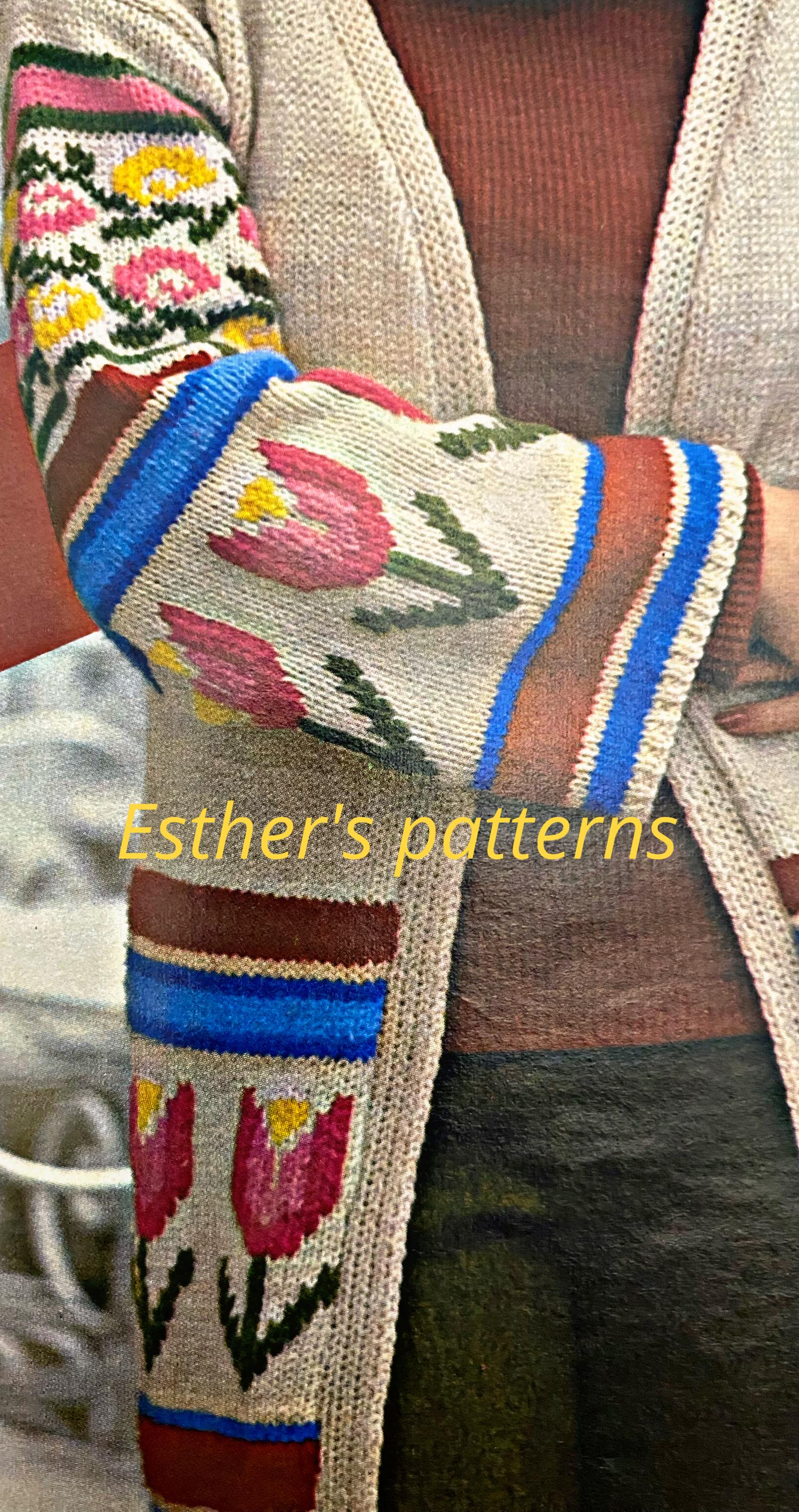 Vintage Instant Download Pdf Pattern Knitted Tulip Cardigan Pattern - Etsy