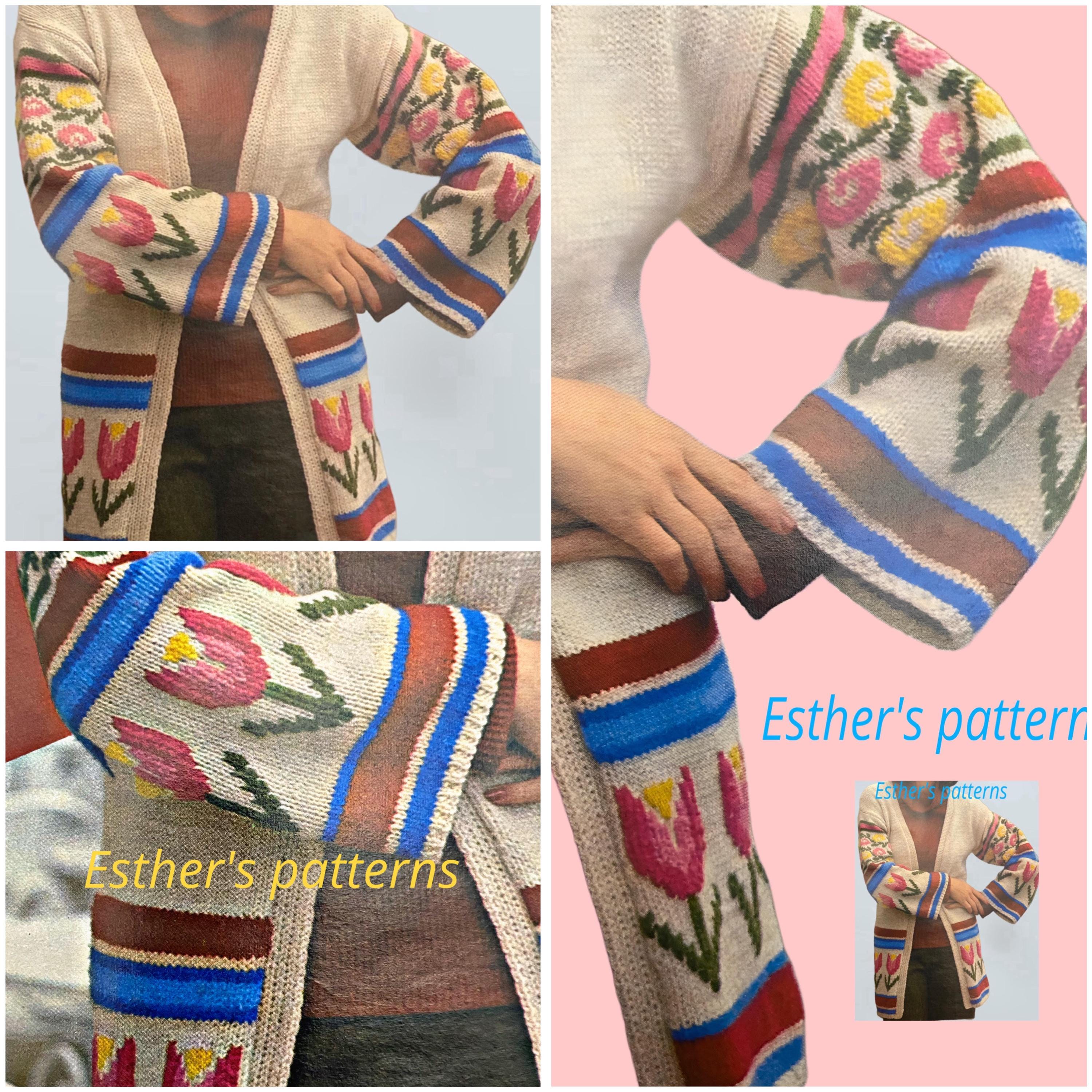 Vintage Instant Download Pdf Pattern Knitted Tulip Cardigan Pattern - Etsy