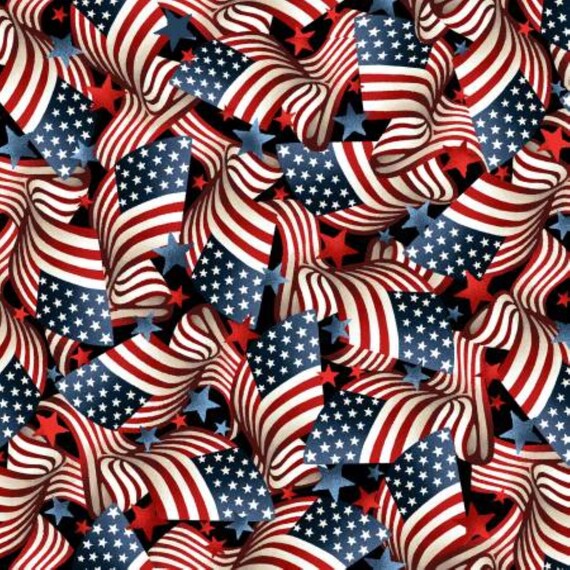AMERICAN FLAGS/MUSCLE by Studio E on Black Background 100% - Etsy