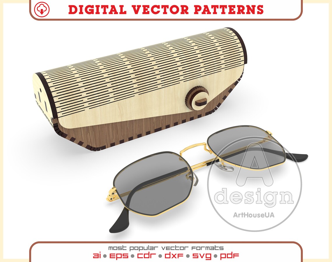 Glasses Case Wooden Glasses Case Glasses Case Vector | Etsy