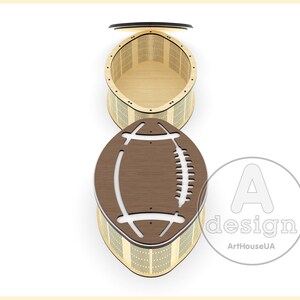 Football Ball Gift Box Laser Cut Vector File, American Football Ball ...