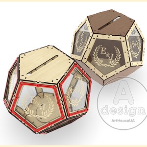 Two Versions Wedding Card Box Vector SVG File for Laser Cut and ...
