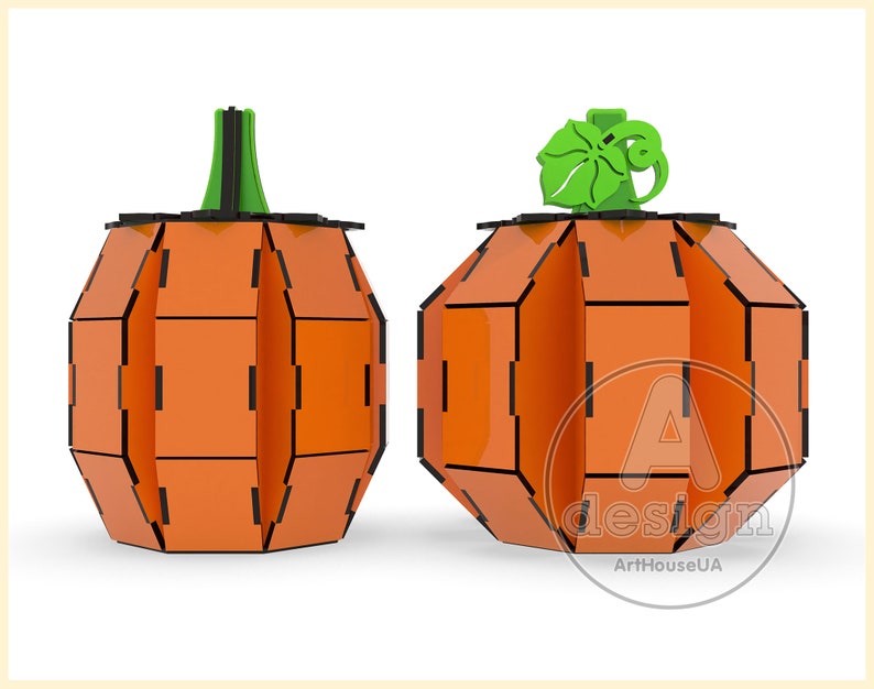 Two Pumpkin Boxes Vector Files for Laser Cut Machines and SVG - Etsy