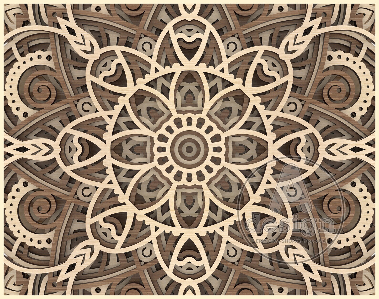 Mandala Laser Cut Vector File DXF, Mandala Scroll Saw File PDF ...