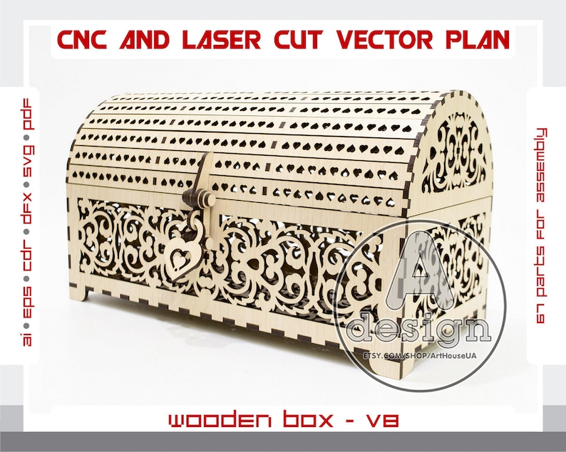 Wooden Box Gift Box Laser Cut Box Vector Plan Plywood Box - Etsy