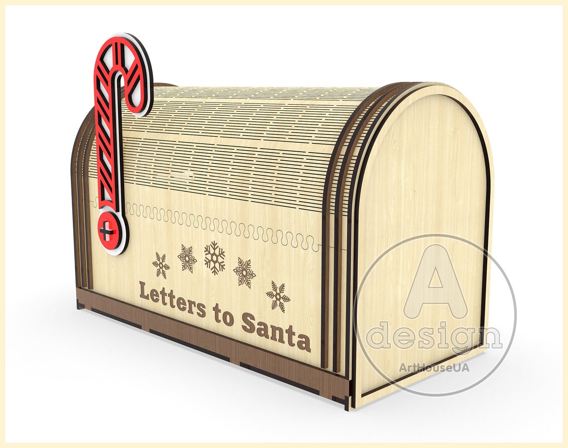Letters to Santa Mailbox SVG File Laser Cutter Machines and Glowforge ...