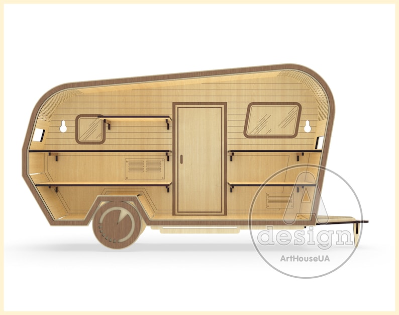 Happy Camper Shelf SVG Laser Cut File, RV Wall Decor Storage Organizer ...