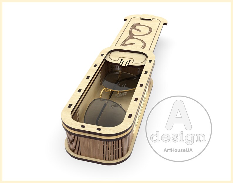 Glasses Case Vector File, Wooden Case for Sun Glasses, Eyeglass Wood ...