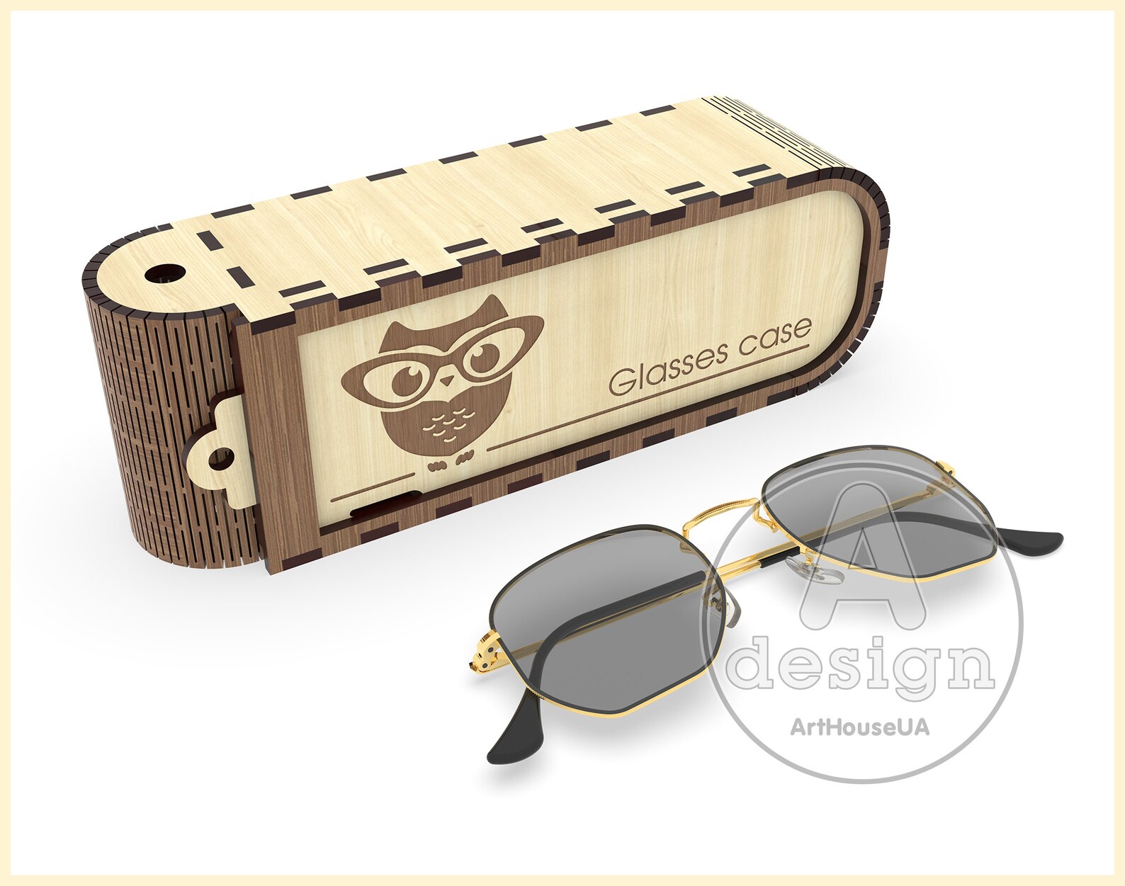 Wooden Glasses Holder Box SVG Laser Cut File Eyeglass Case Sunglasses ...