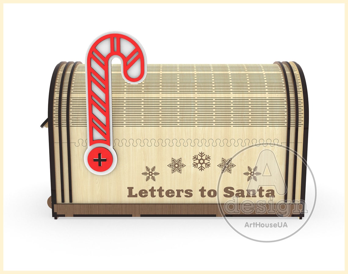 Letters to Santa Mailbox SVG File Laser Cutter Machines and - Etsy