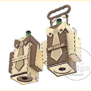 500ml Beer Holder Box Vector File Laser Cut Machine, Beer Bottle Holder ...
