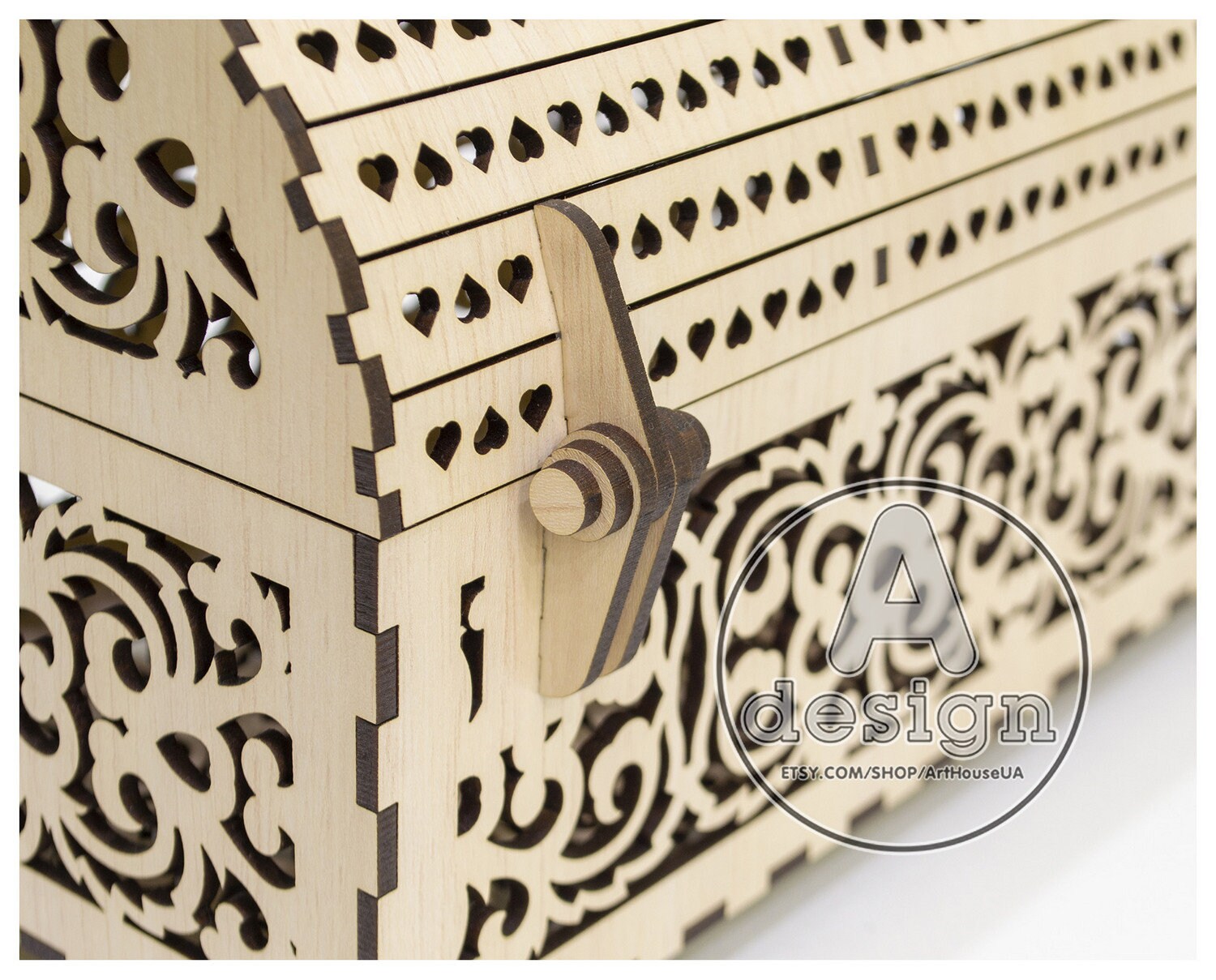 Caja de madera caja de regalo corte láser plano vectorial | Etsy