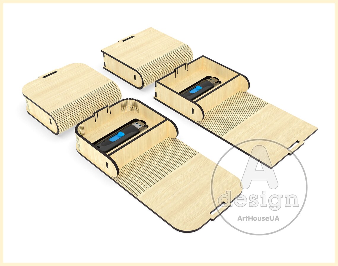 Box for USB Flash Drive Laser Cut Vector File and Glowforge SVG ...