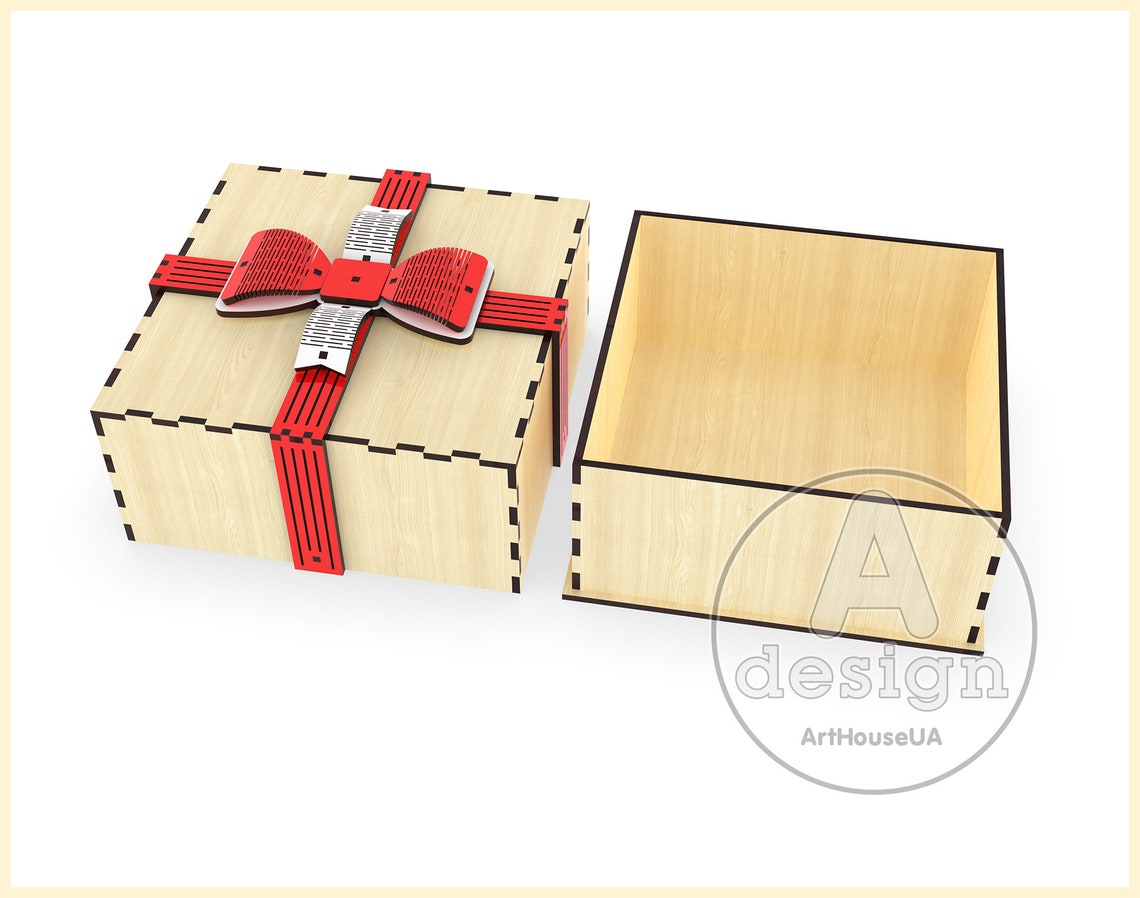 Gift Box Vector SVG File for Laser Cut Machines and Glowforge - Etsy