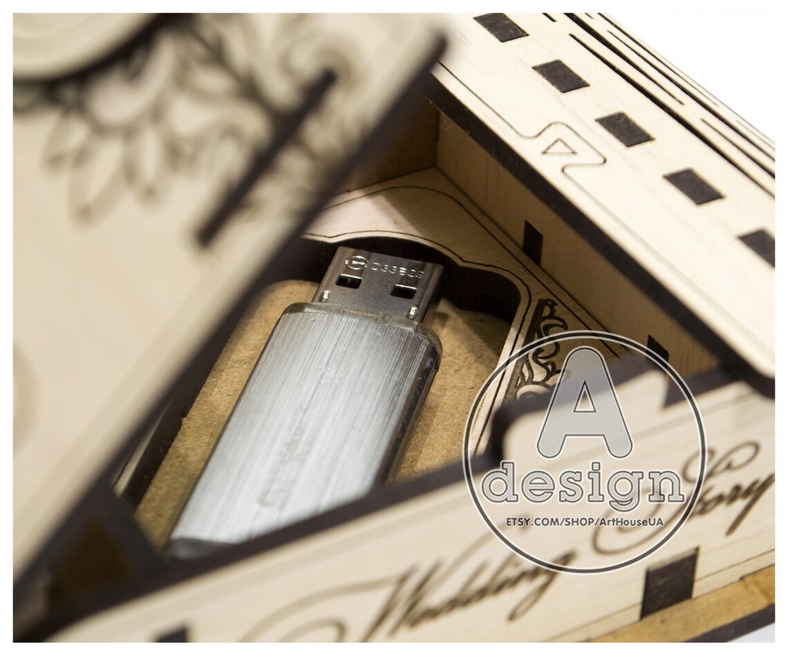Box for USB Vector, Wedding Story Usb Case, Box Laser Cut Vector File ...