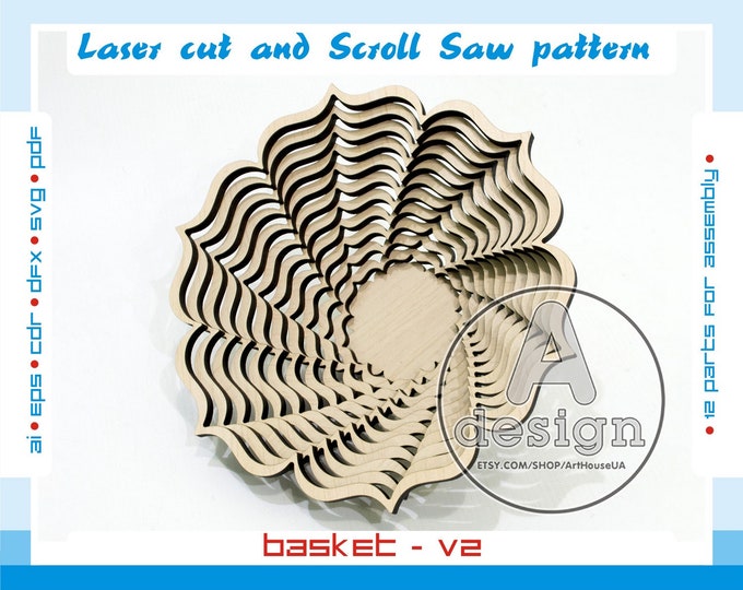 Wood Bowl Laser Cut File SVG, PDF . Digital Download Template to DIY ...