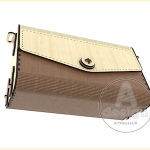 Wood Purse Vector File for Laser Cut Ready SVG, Handbag Vector File ...
