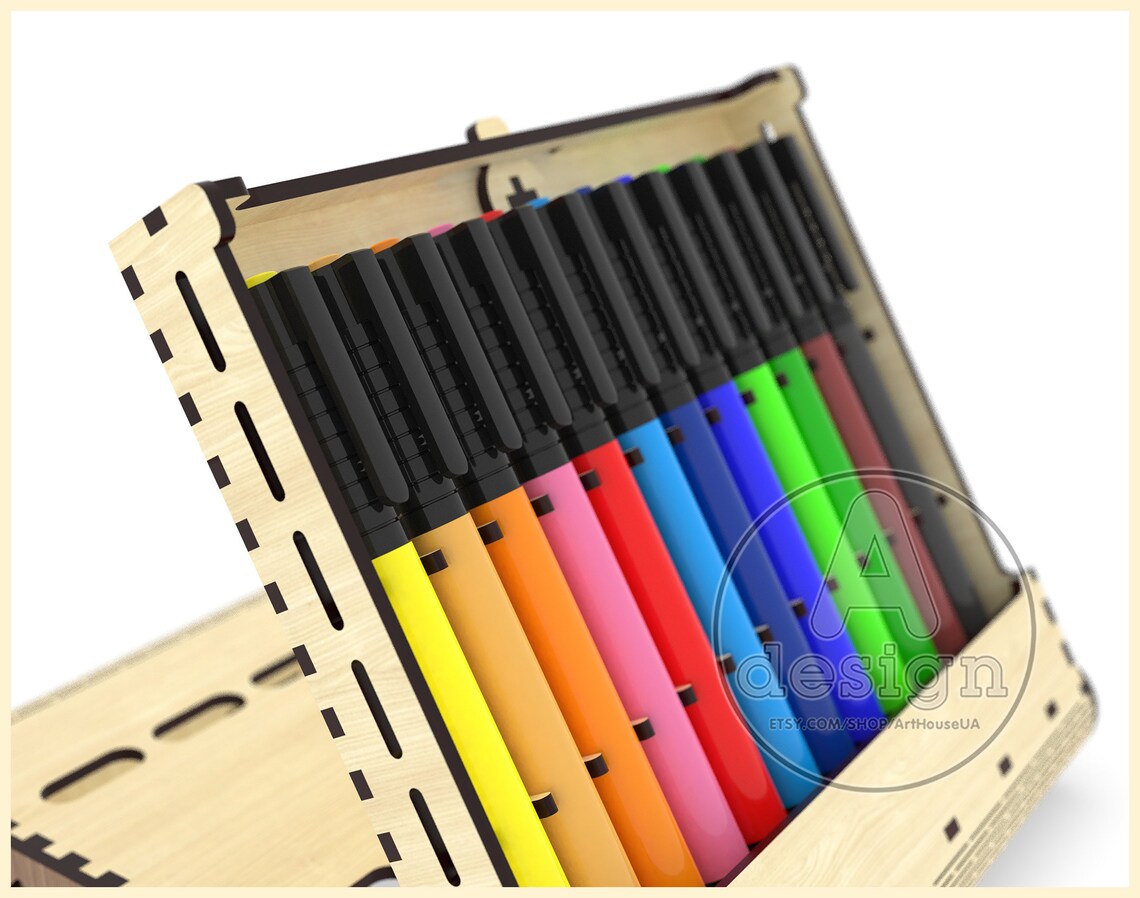 Wooden pen case vector Pen box laser Pen case SVG for | Etsy