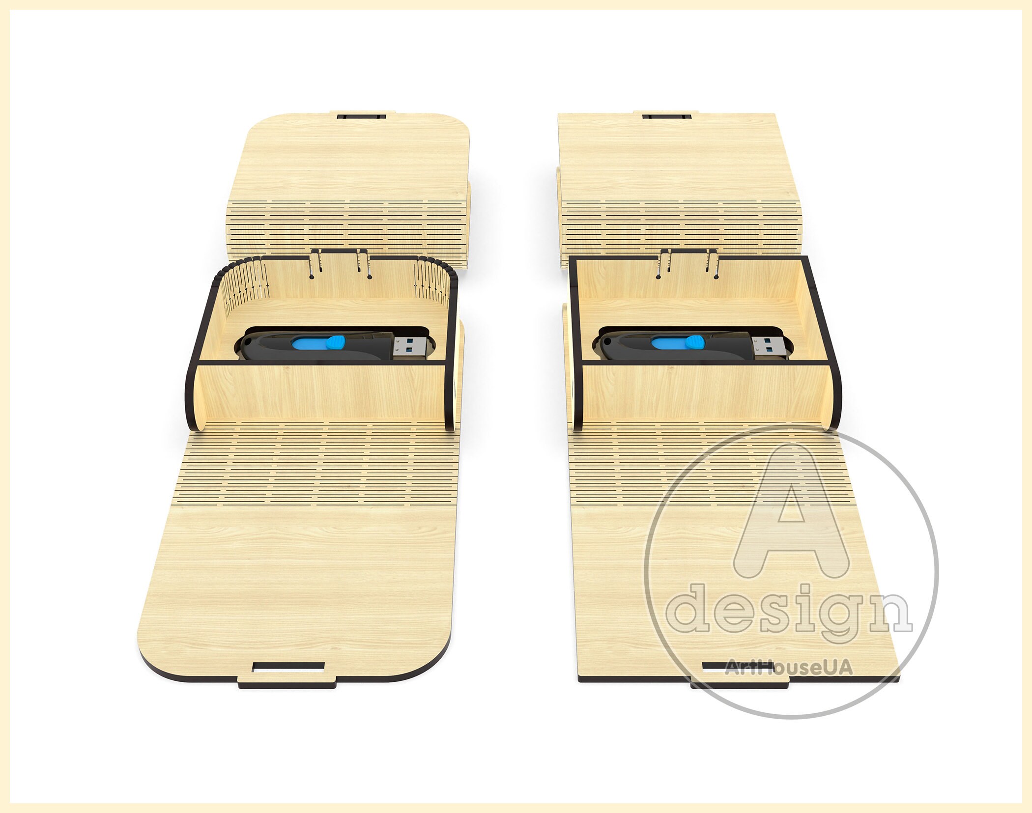 Box for USB Flash Drive Laser Cut Vector File and Glowforge SVG ...