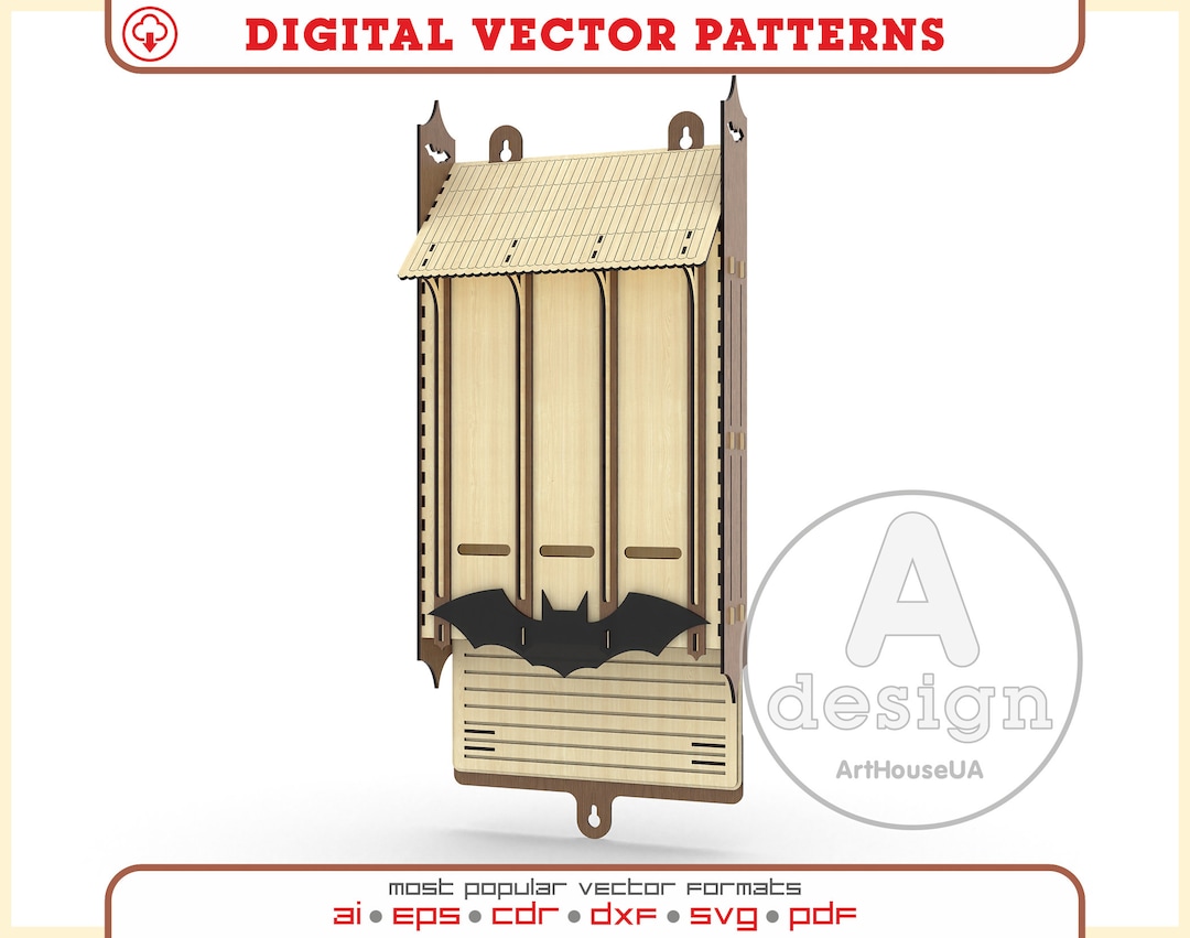 Bat House Vector SVG File for Laser Cutting Digital Download - Etsy