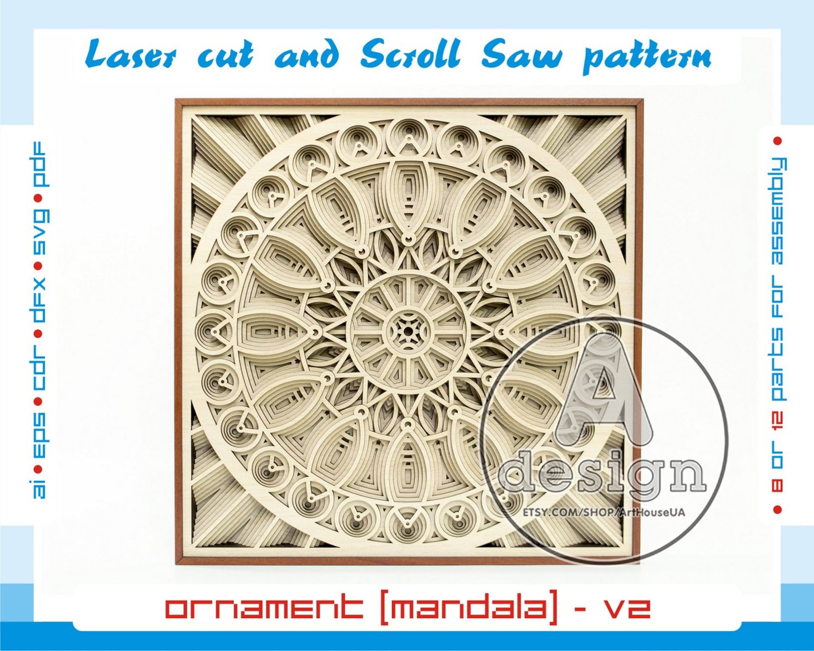 Mandala Vector Mandala Scroll Saw Pattern Mandala Laser Cut | Etsy