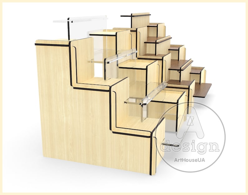 3 Different Sizes Merchandise Tiered Shelving Laser Cut SVG - Etsy