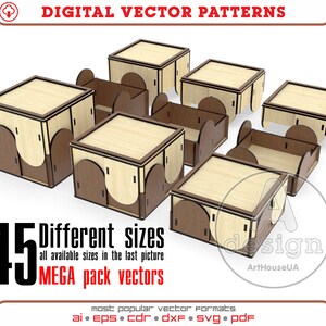 45 Different Sizes Boxes With Lid Vector Files for the Laser - Etsy