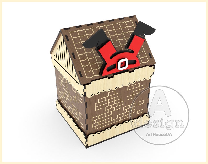 Christmas Santa Gift Box Vector File Laser Cutter and Ready SVG ...