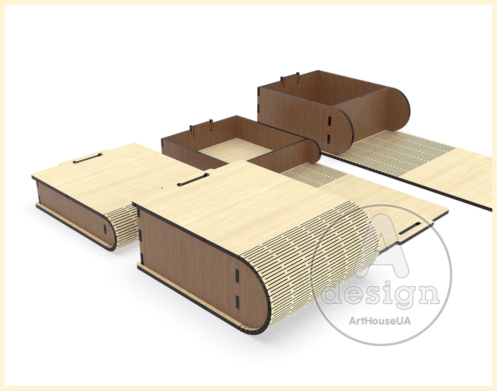 50 Different Sizes Boxes With Flexible Flip up Lid Vector for Laser Cut ...
