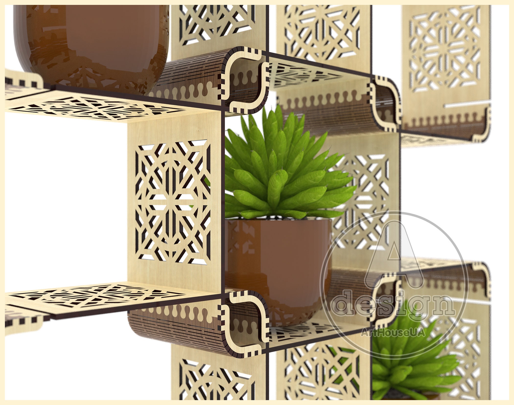 Modular Display Shelf Laser Cut File, Stackable Wall or Desk Storage ...