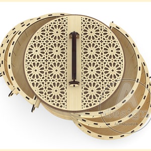 Wooden Circle Box Ready Vector for Glowforge SVG, Gift Box Laser File ...