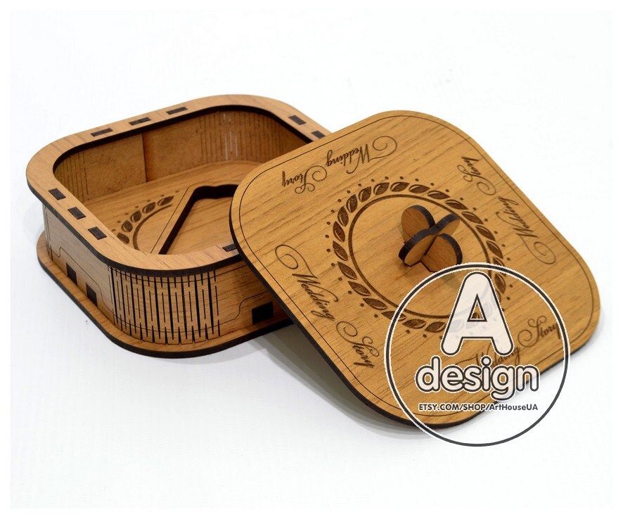 Box for USB vector Wedding story usb case Box laser cut | Etsy