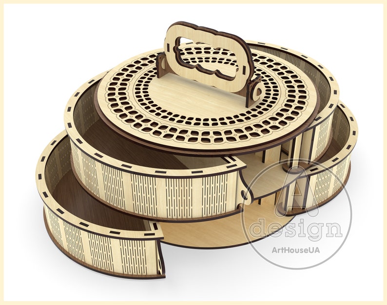 Wooden Circle Box Ready Vector for Glowforge SVG, Gift Box Laser File ...