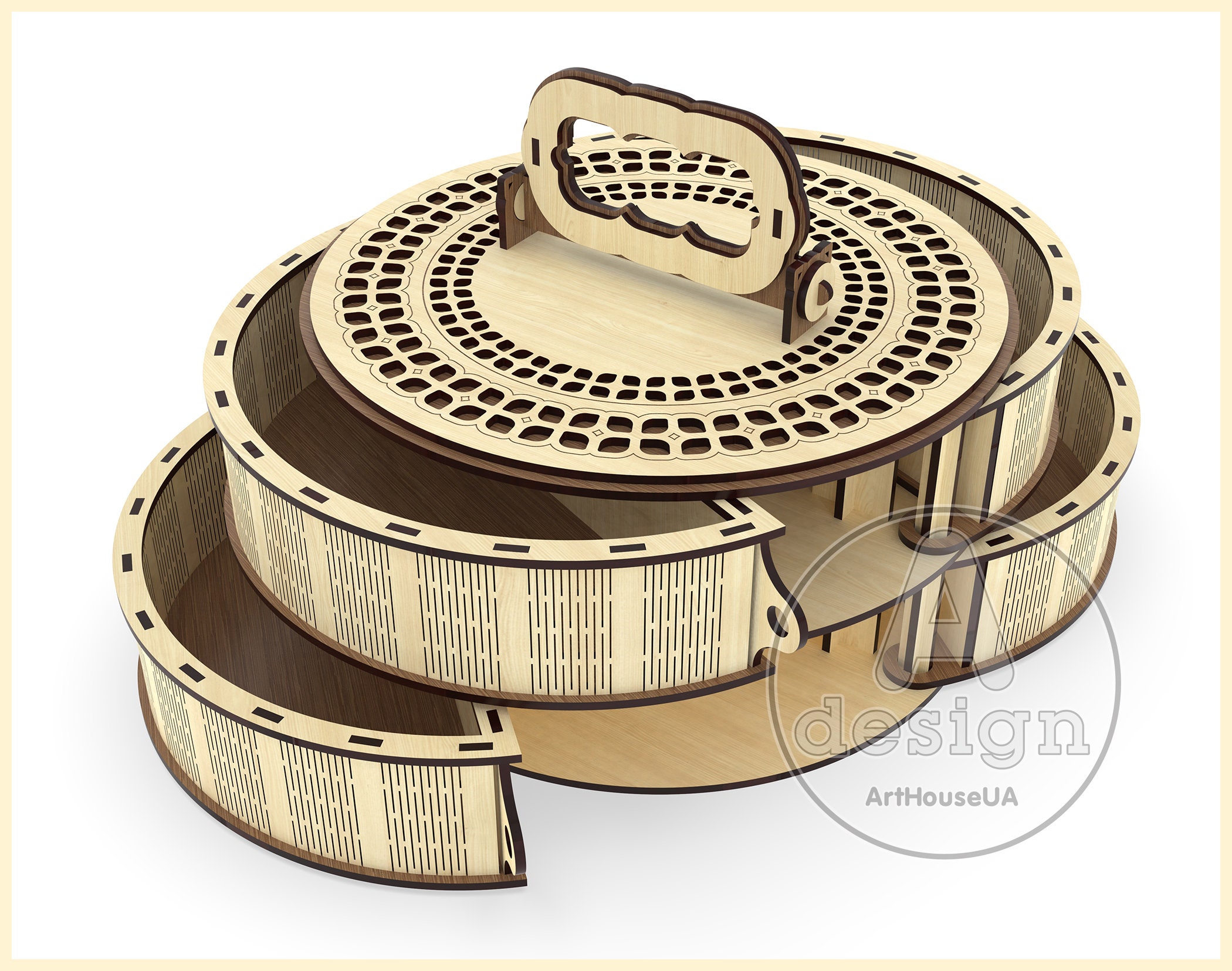 Wooden Circle Box Ready Vector for Glowforge SVG, Gift Box Laser File ...