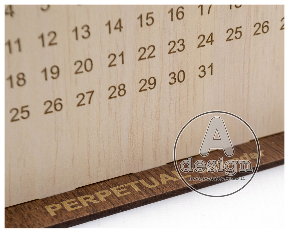 Archivo vectorial de calendario perpetuo de escritorio cortado con ...