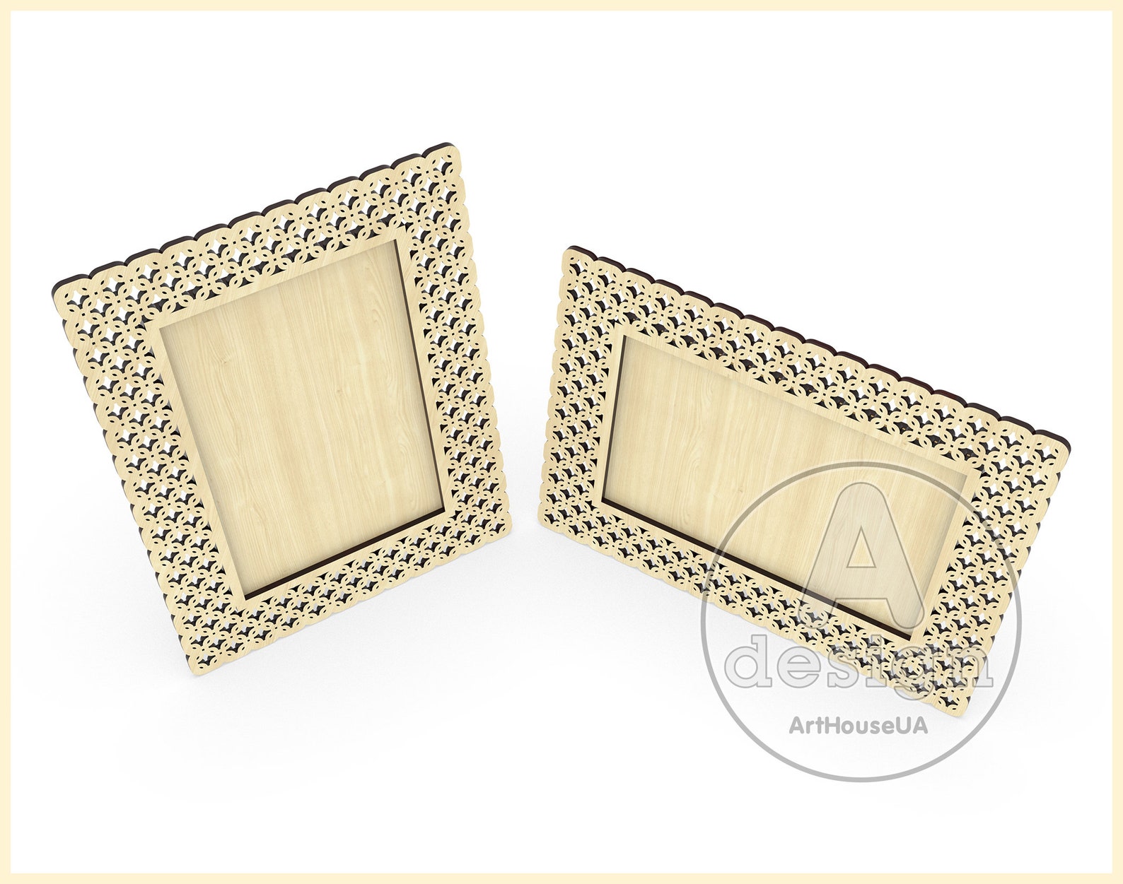 Photo Frame Vector File, Laser Cut Photo Frame, Wall Art Photo Frame ...