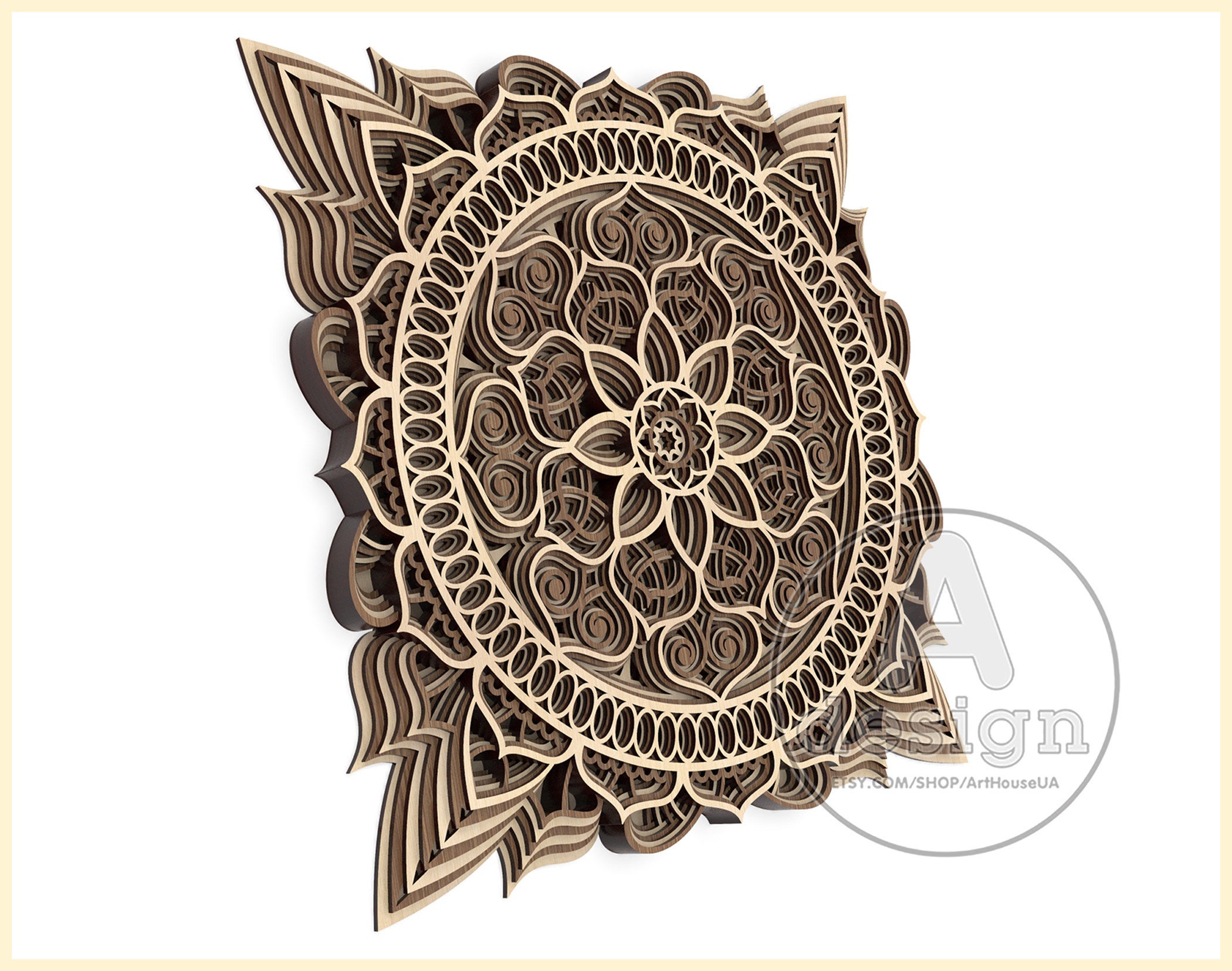 Mandala Laser Cut Vector File DXF, Mandala Scroll Saw File PDF ...