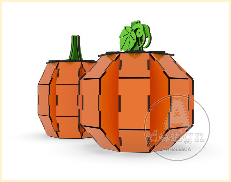 Two Pumpkin Boxes Vector Files for Laser Cut Machines and SVG Glowforge ...