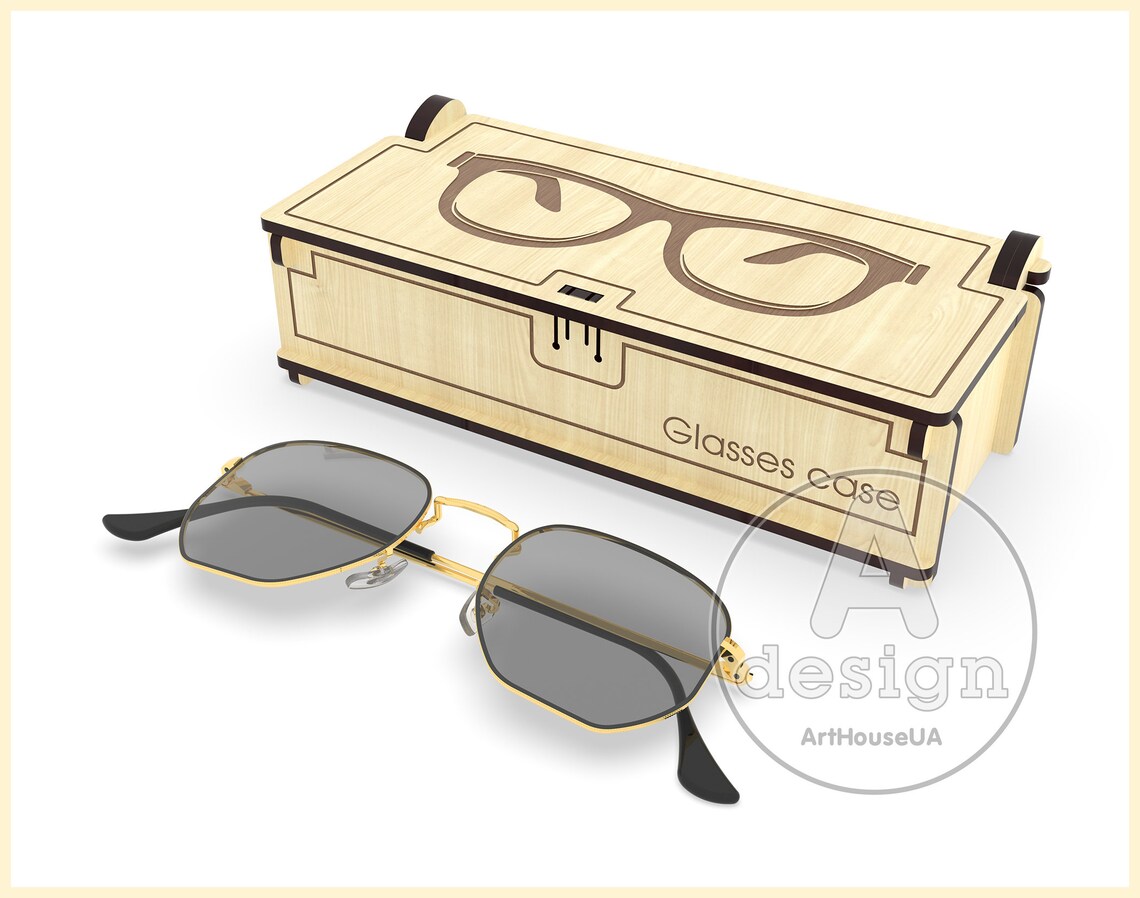 Glasses Case Vector File Wooden Case for Sun Glasses - Etsy