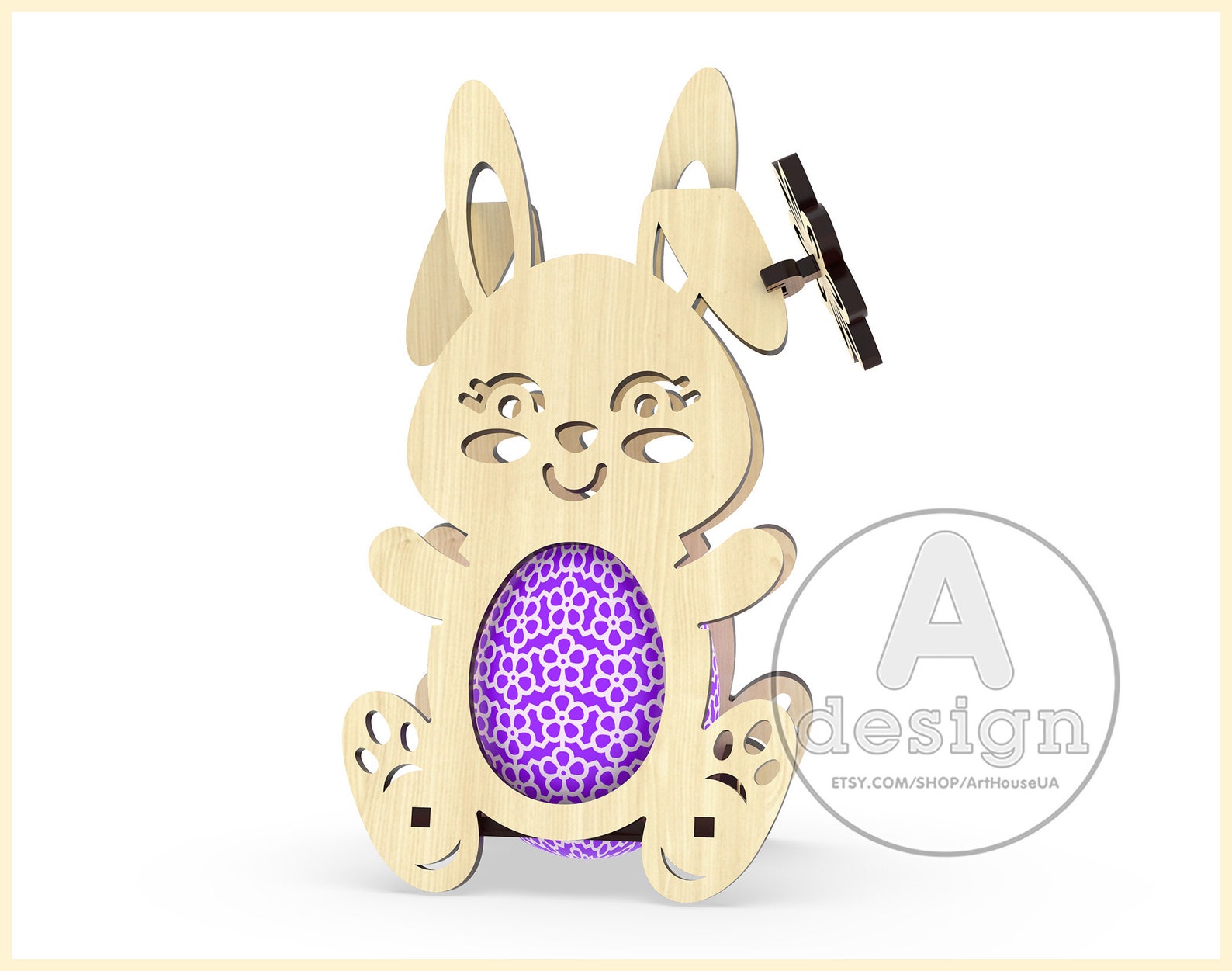 Easter Card 3D Puzzles Bunny DXF Easter Holder Souvenir Card - Etsy