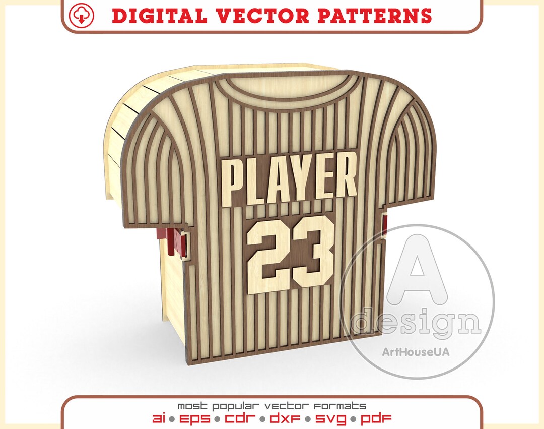 Baseball Jersey Box Laser Cut SVG Vector File, Wooden Sports Box, Gift ...