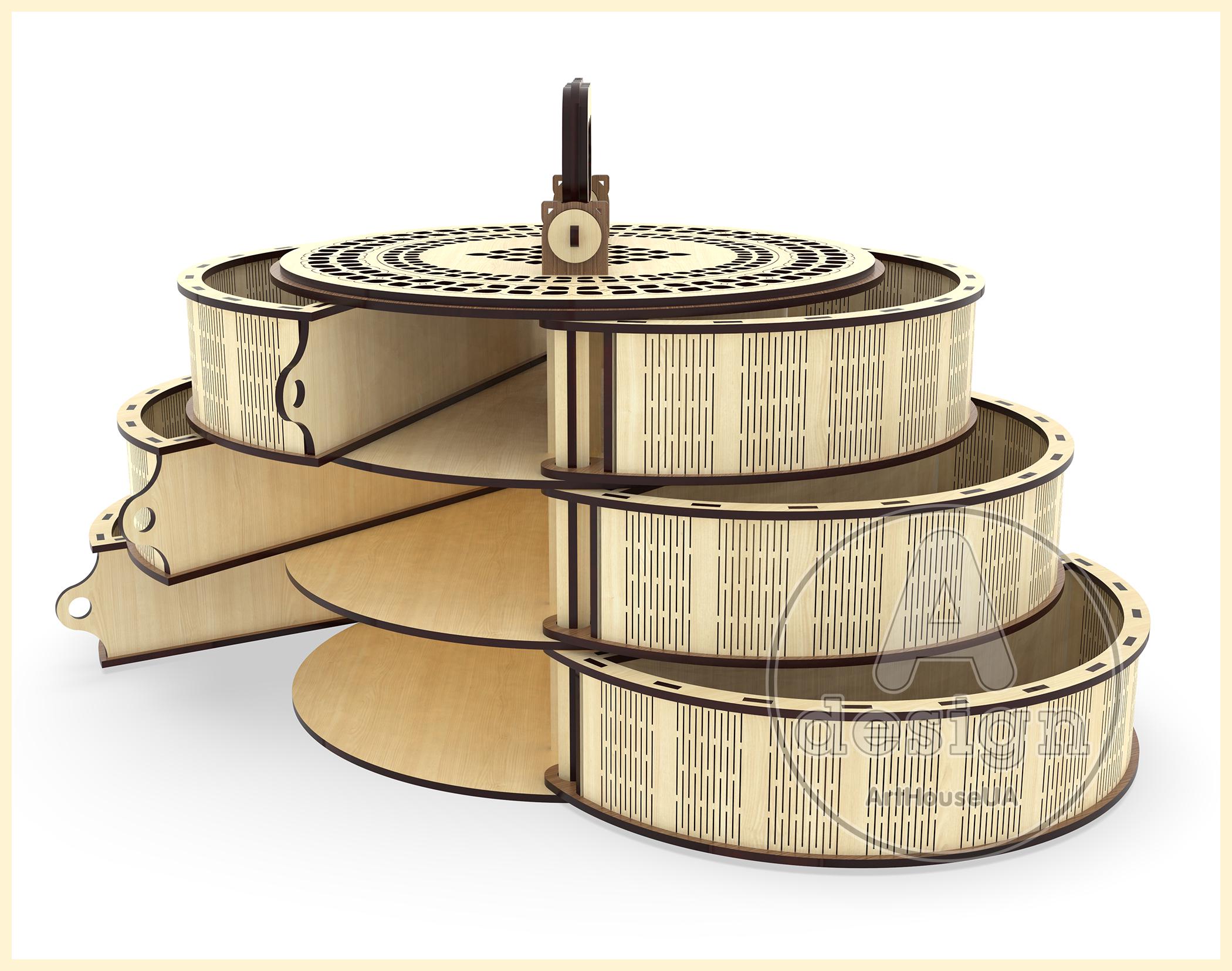 Wooden Circle Box Ready Vector for Glowforge SVG, Gift Box Laser File ...