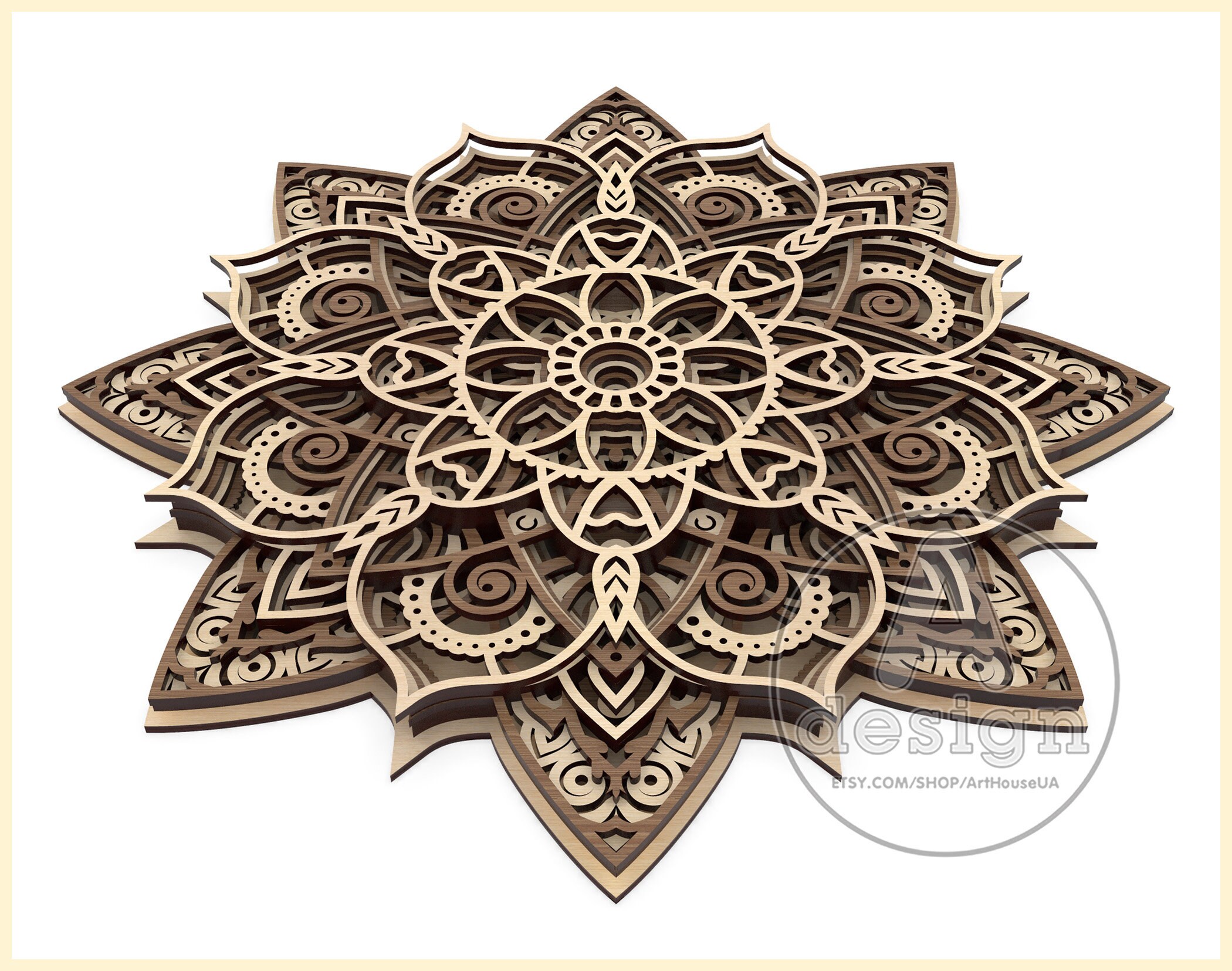 Mandala Laser Cut Vector File DXF, Mandala Scroll Saw File PDF ...