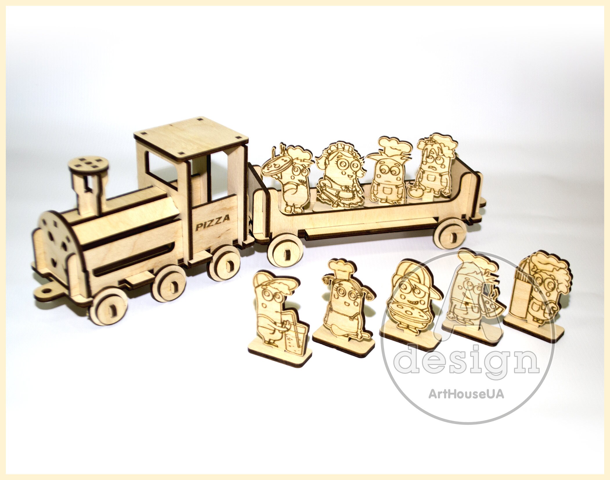 Tren, Tren de madera, Tren de madera contrachapada, Plano vectorial ...