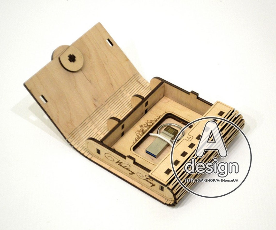 Box for USB Vector Wedding Story Usb Case Box Laser Cut - Etsy