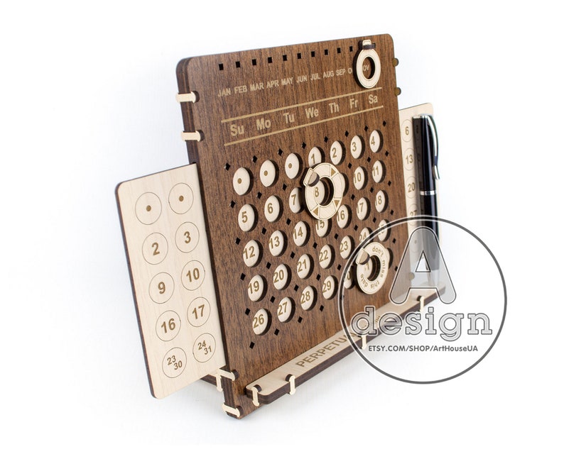 Perpetual Calendar Calendar Laser Cut Vector Plan Perpetual - Etsy