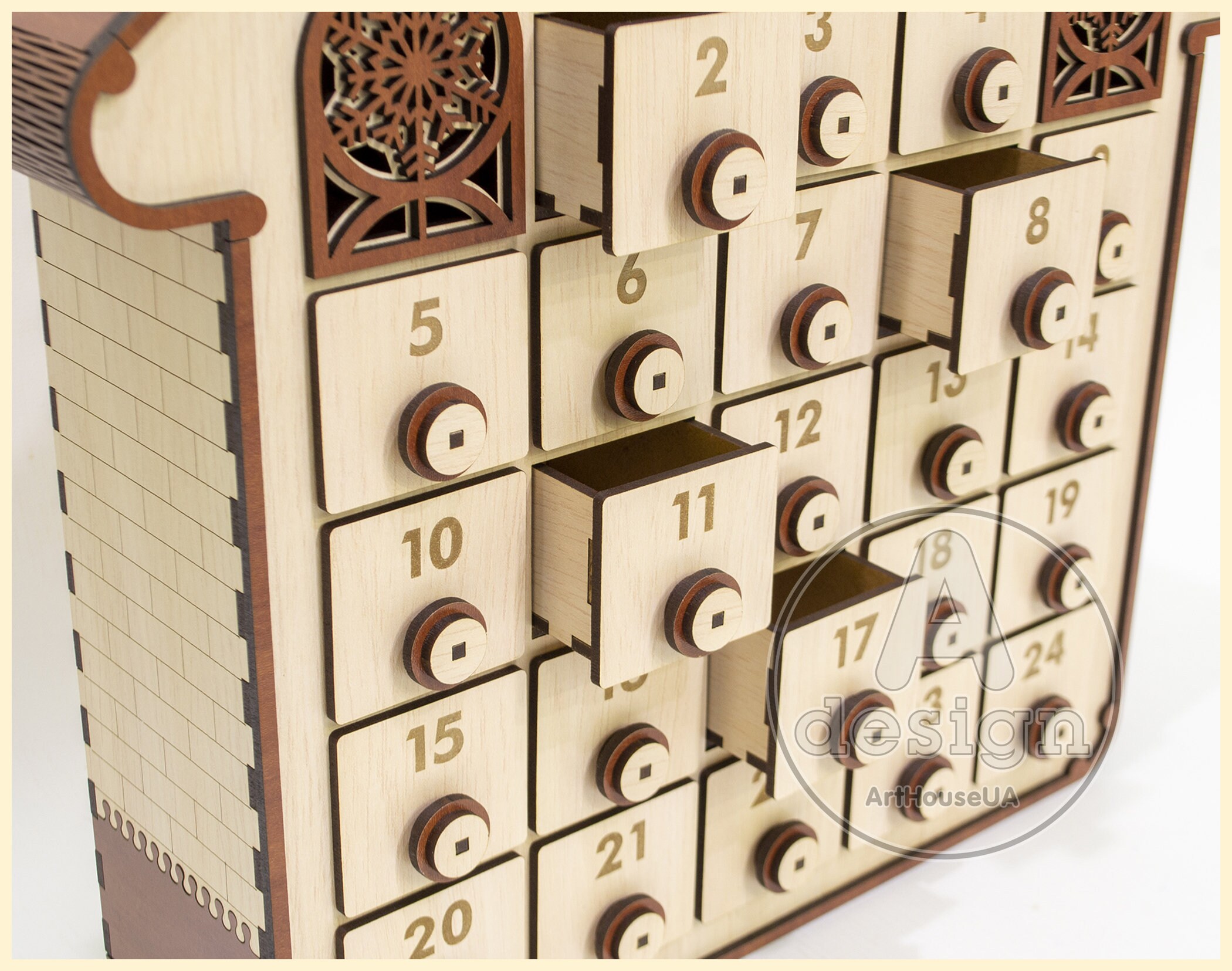 Advent Calendar Laser Cut Vector File Christmas Decorations | Etsy