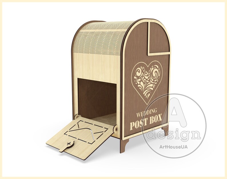 Wedding Card Post Box Vector SVG File Laser Cut and Glowforge User ...