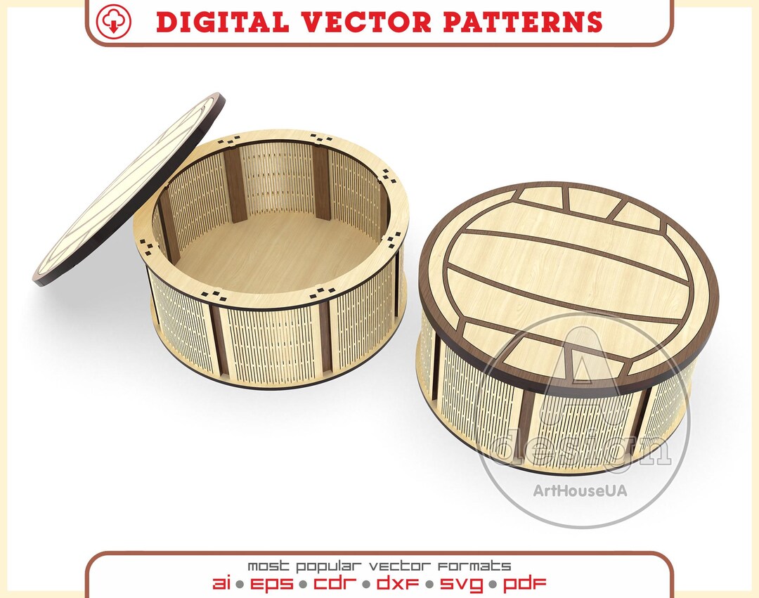 Water Polo Candy Box Laser Cut Vector File, Gift Box Like Water Polo ...
