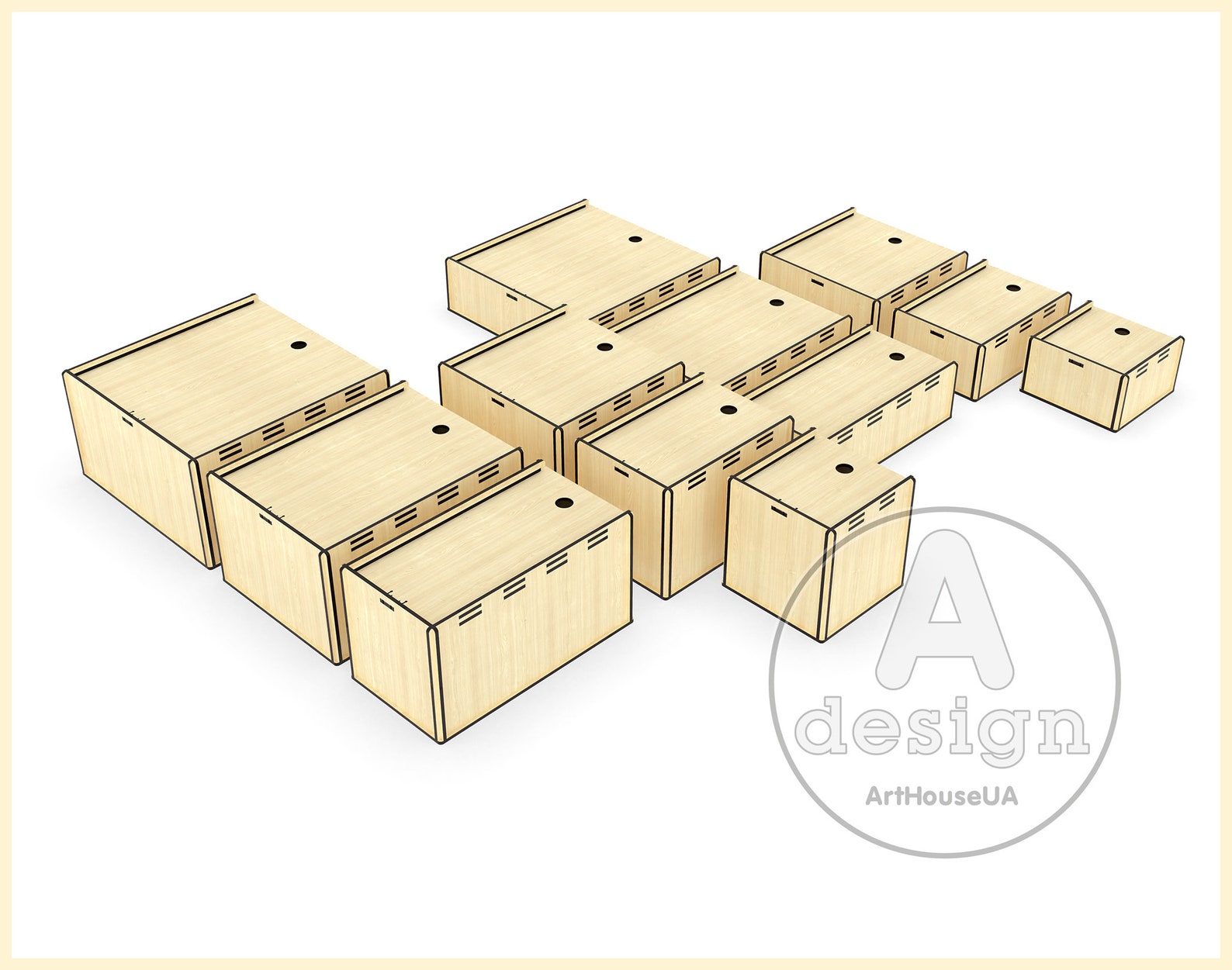 12 Different Sizes Boxes With Slide Lid Vector File for Laser - Etsy